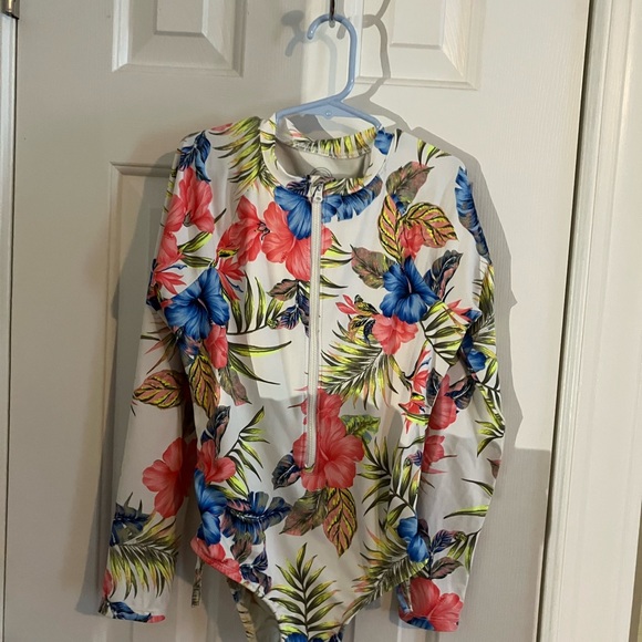 Swim | Girls Size 112 Zip Up Bathing Suit | Poshmark